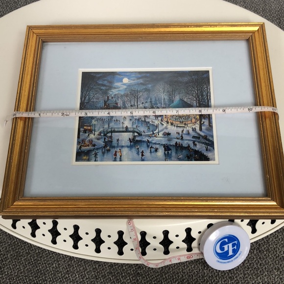 Art | Karl Doerflinger The Winter Carousel Party Matted Gold Framed ...